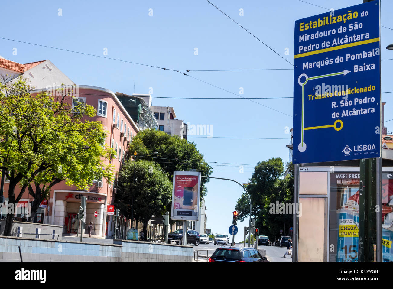 Lisbon Portugal,Largo do Rato,street sign,directions,detour,rerouted ...