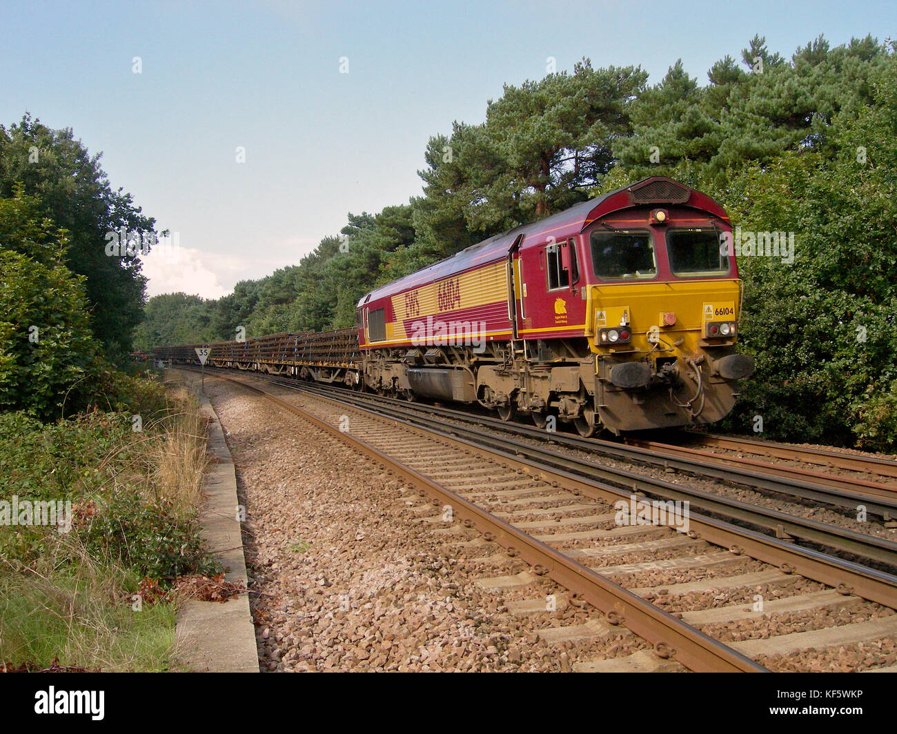 Class 66 locomotive on an engineers train with old track panels Stock ...