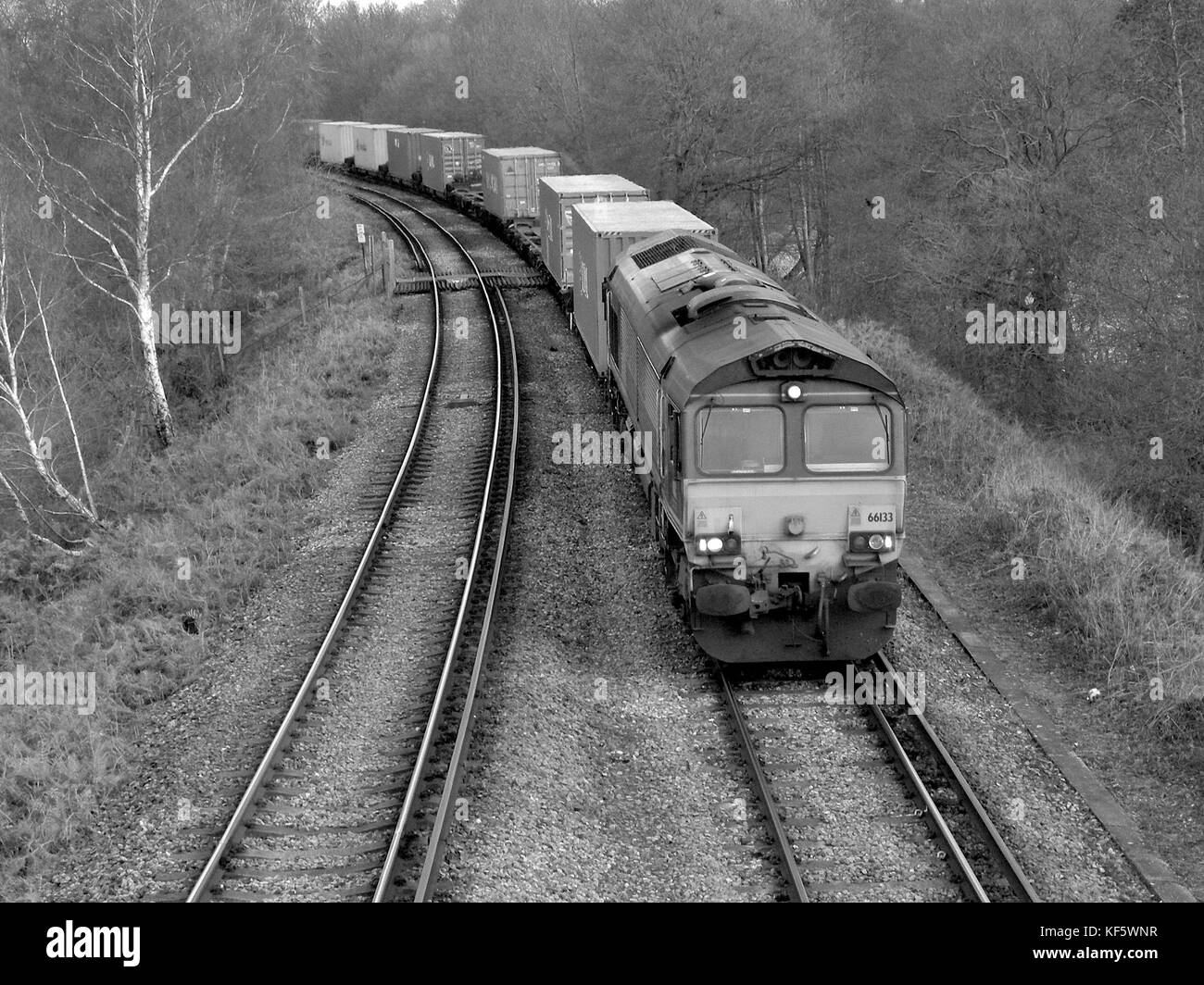Class 66 locomotive on a freight train of containers Stock Photo - Alamy
