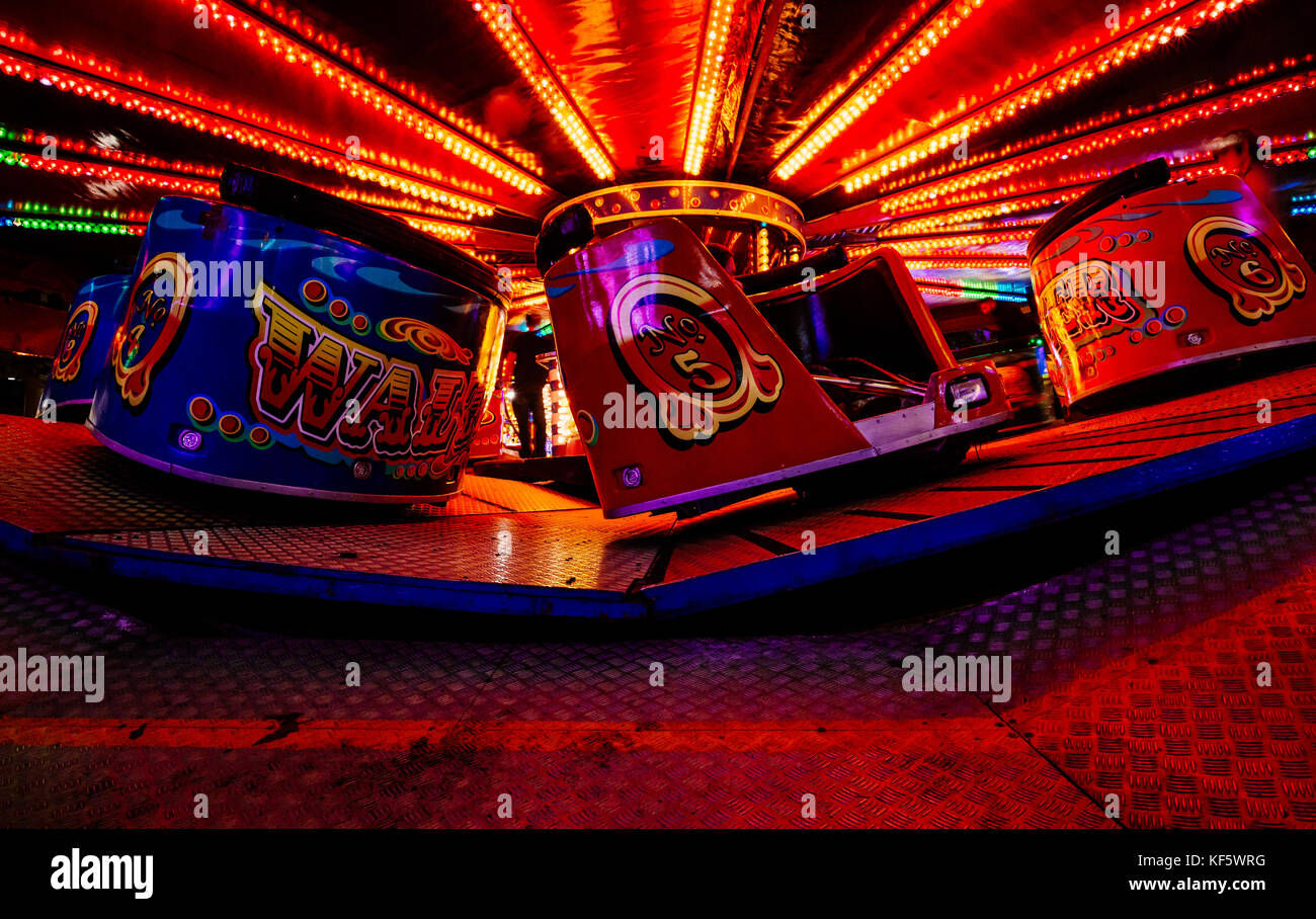 Waltzer ride at night hi-res stock photography and images - Alamy