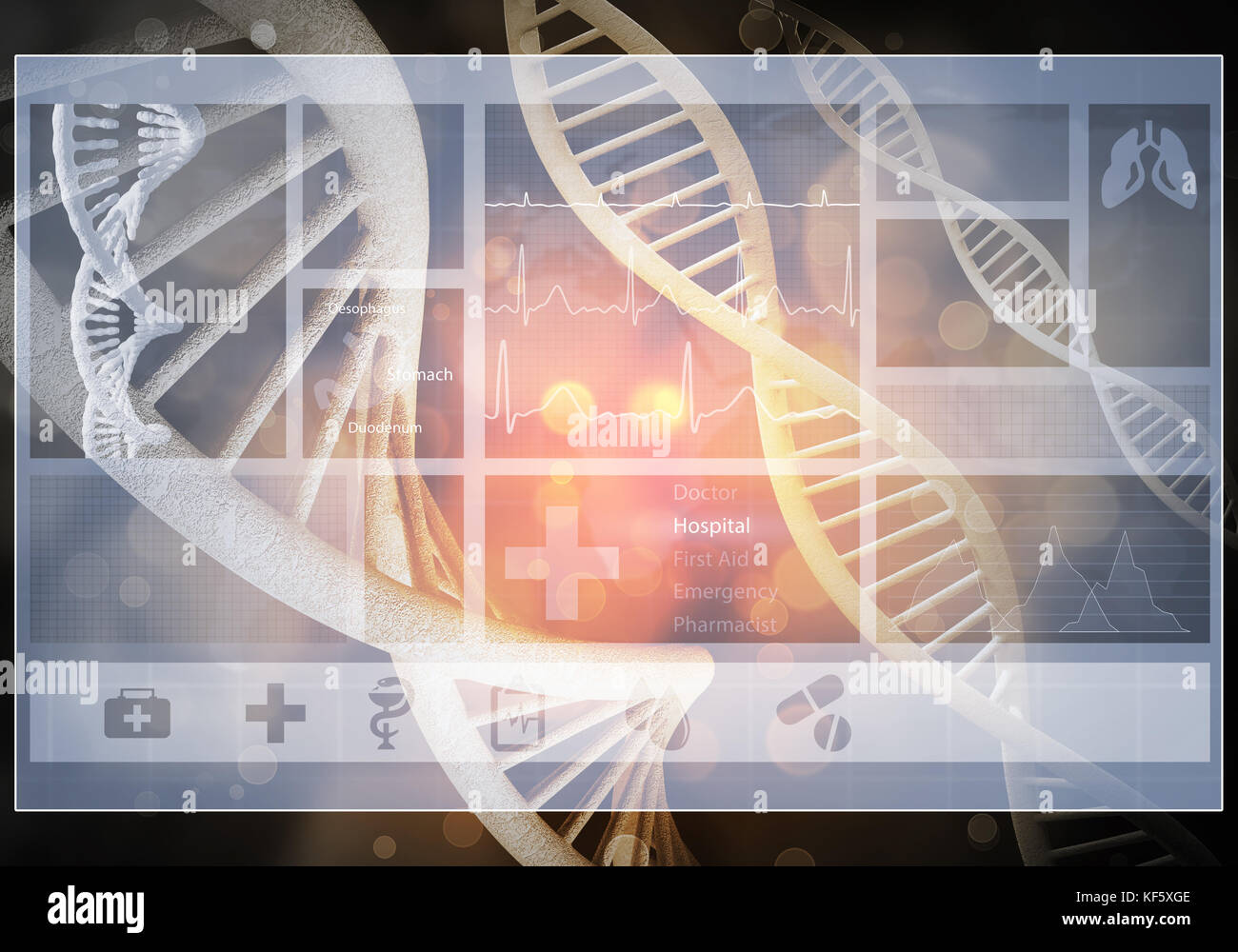 Medicine user interface Stock Photo - Alamy
