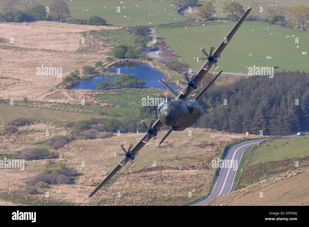 The Mach Loop in Wales is a military low level training location Stock ...