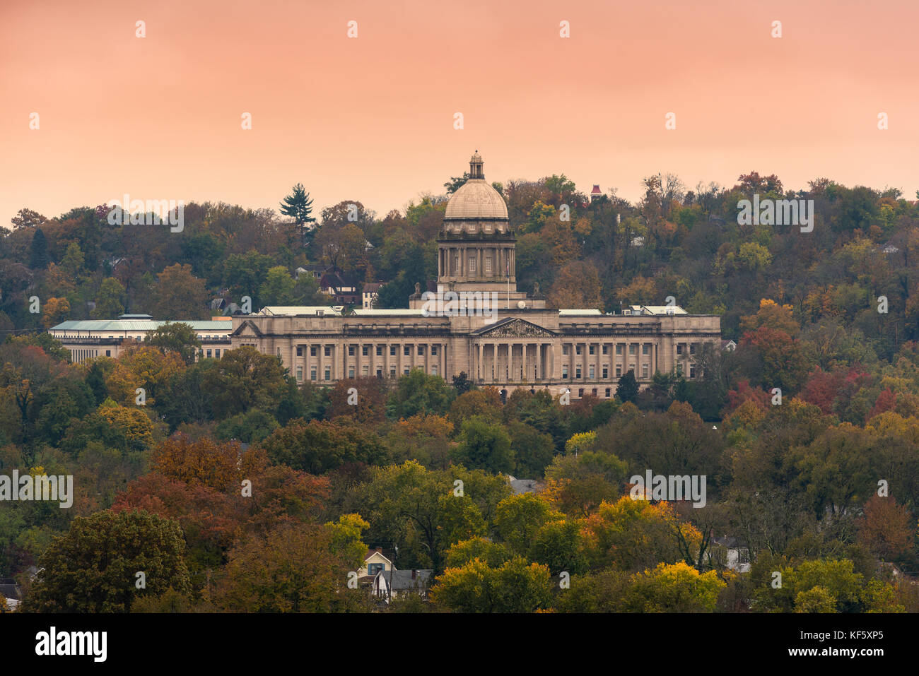 Kentucky State Capitol building viewed from the Frankfort Cemetery in ...