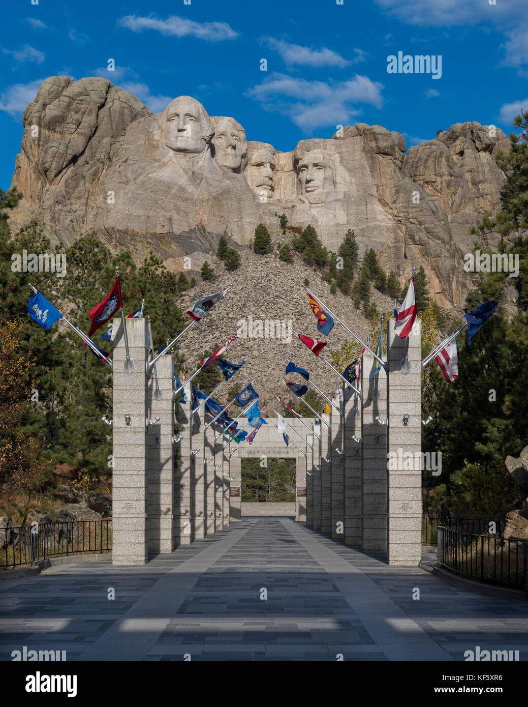Avenue of Flags at Mount Rushmore National Memorial near Keystone ...