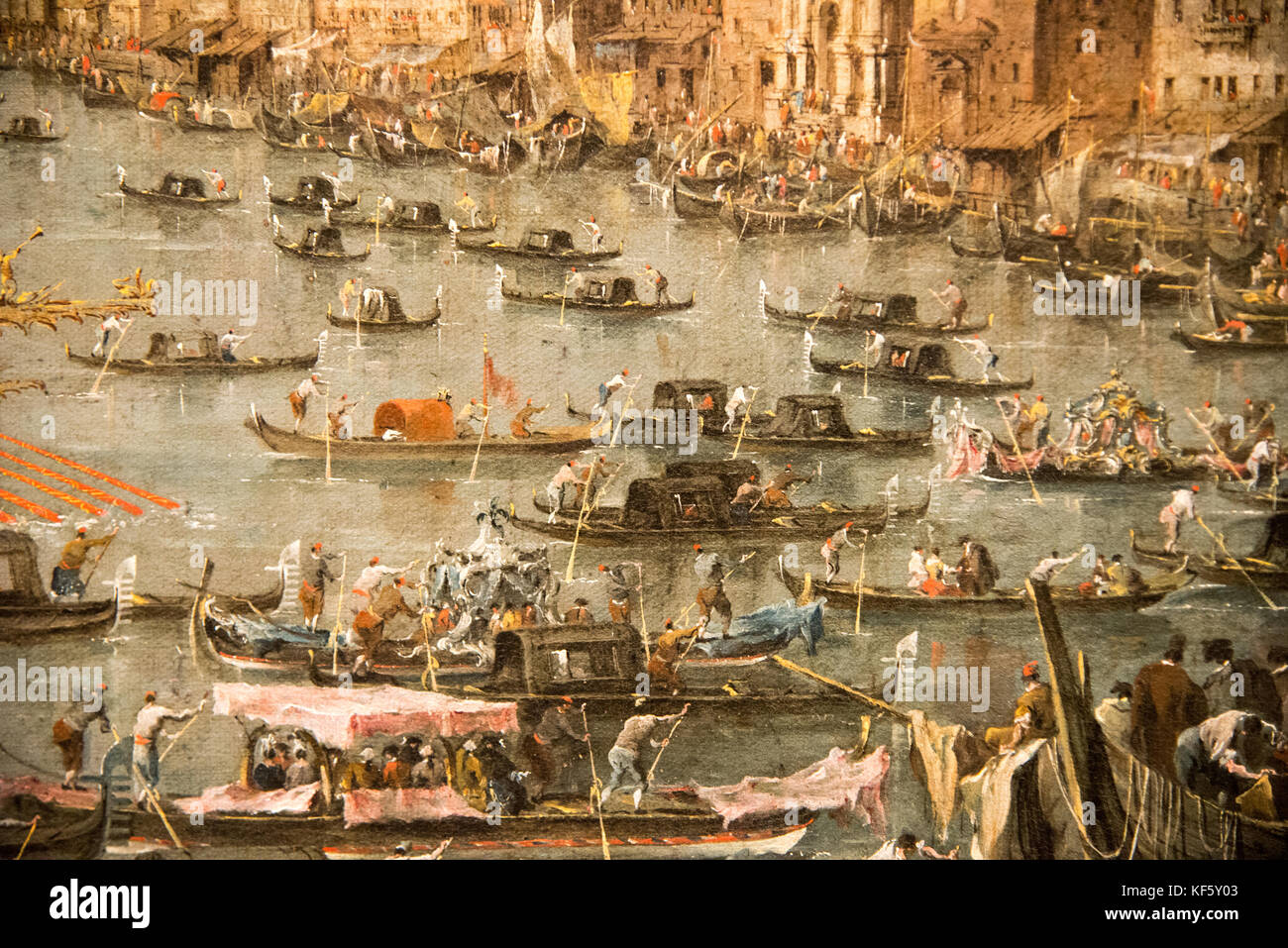 detail of the painting 'the bucintoro festival of venice' from ...