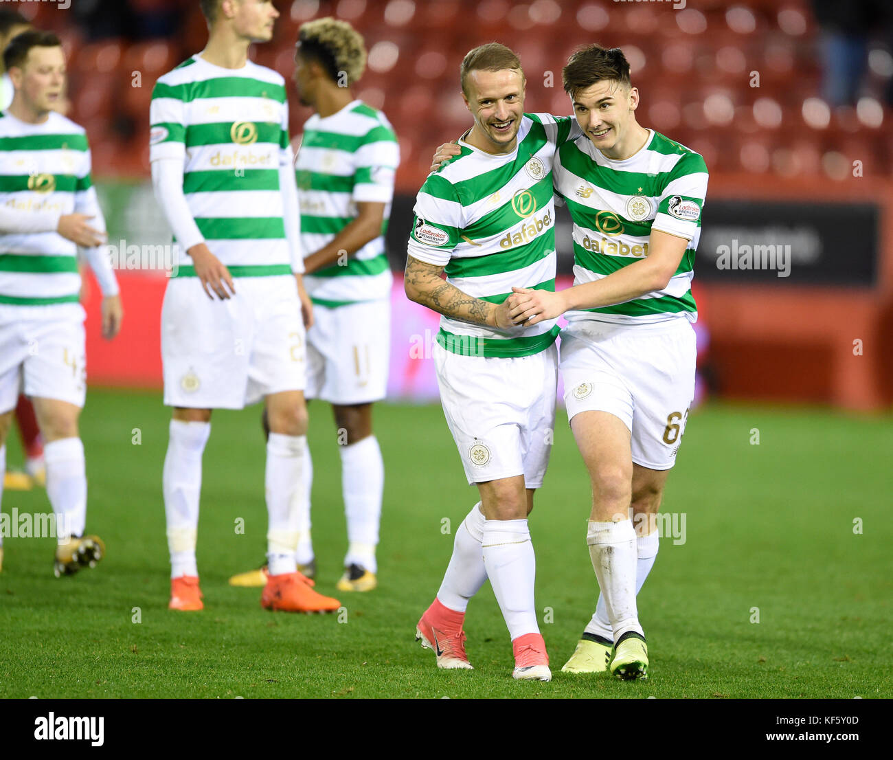 Celtic’s Leigh Griffiths (left) and Kieran Tierney celebrate victory ...