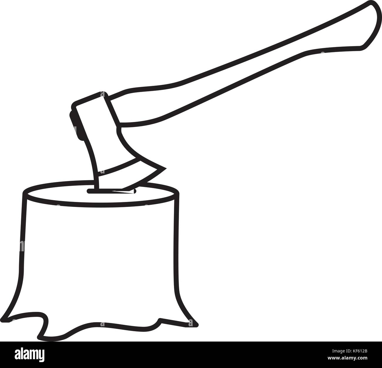 Lumberjack Axe stuck in tree trunk Stock Vector Image & Art - Alamy