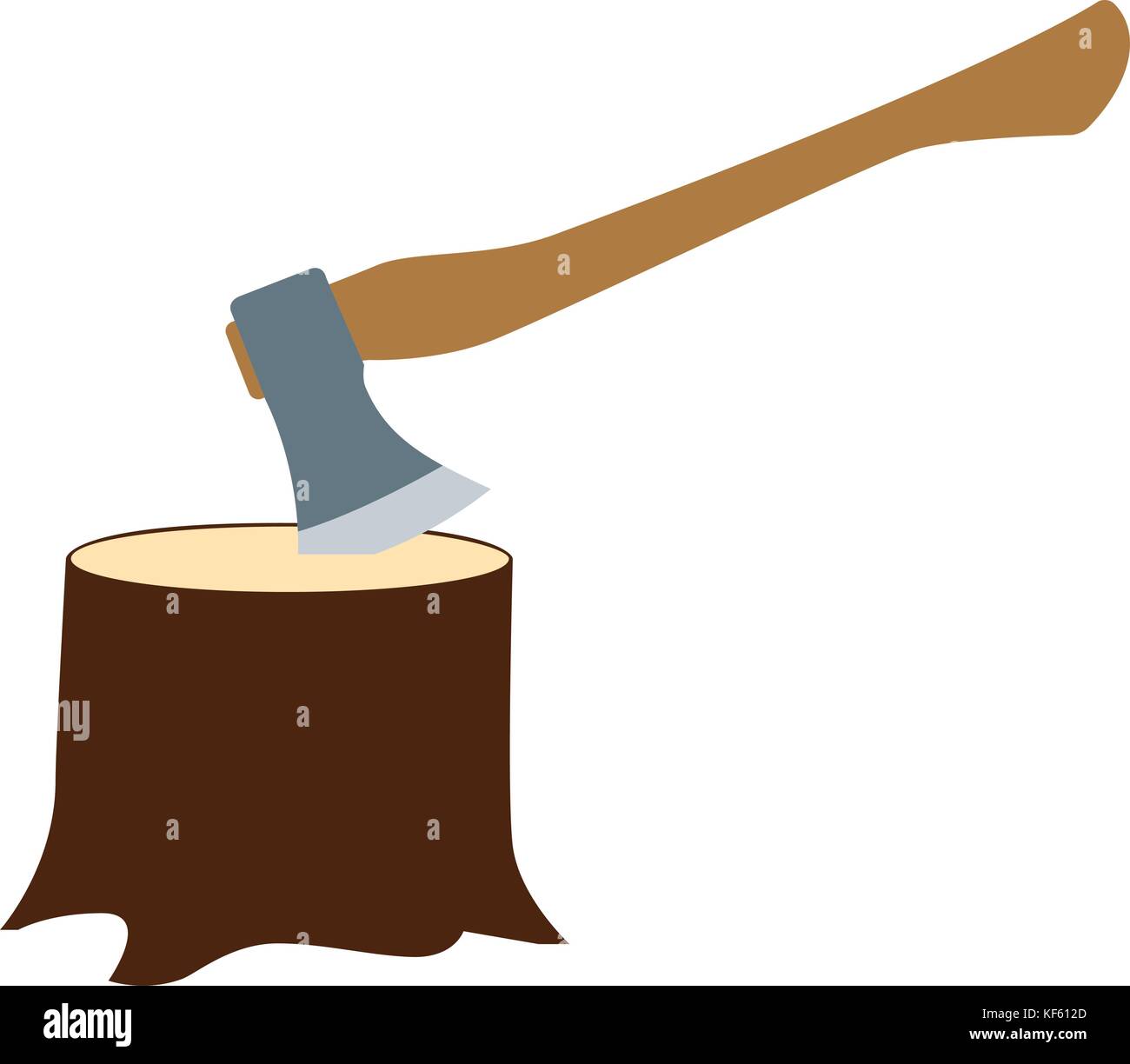 Lumberjack Axe stuck in tree trunk Stock Vector Image & Art - Alamy