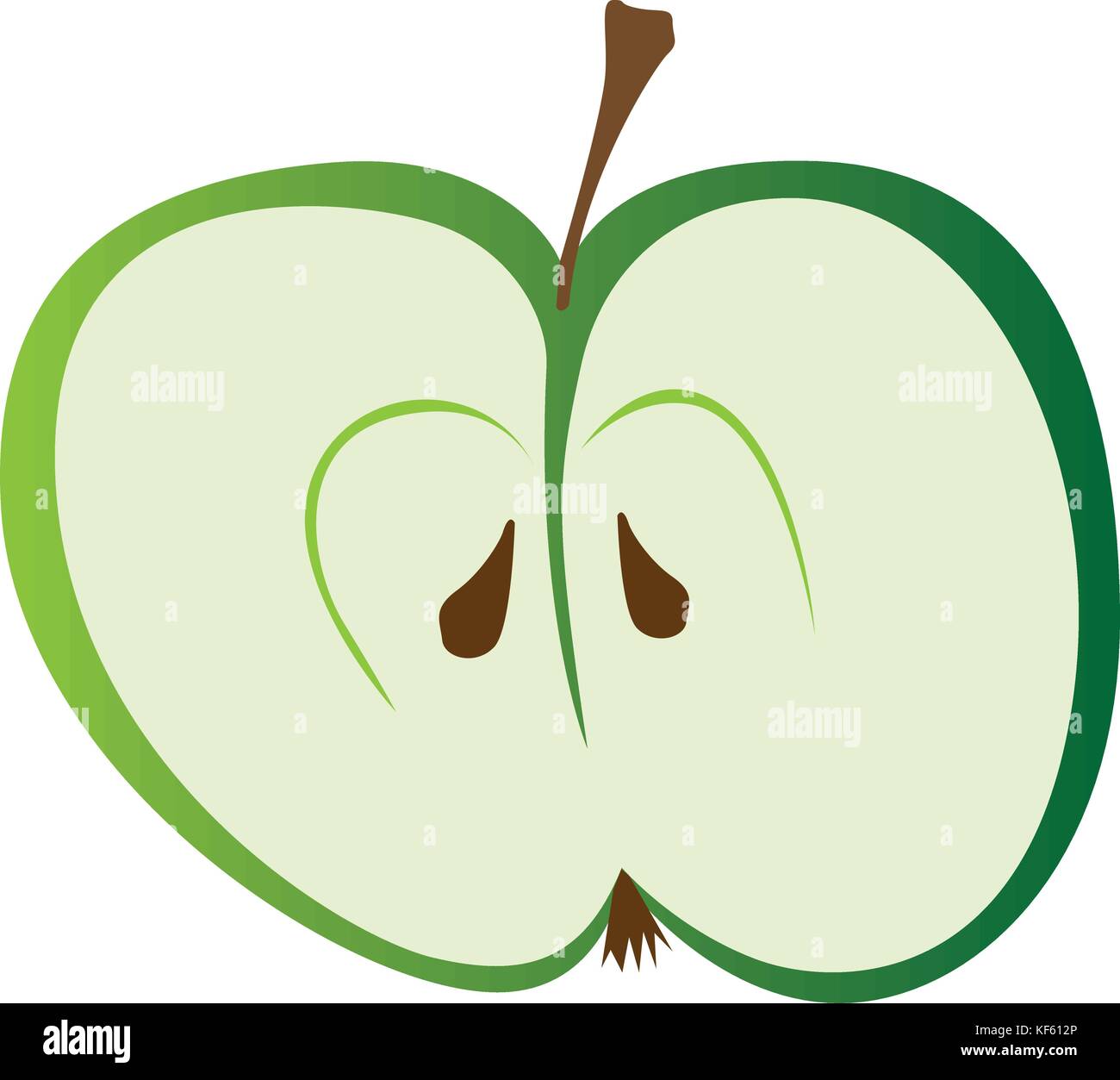 Half green apple Stock Vector Image & Art - Alamy