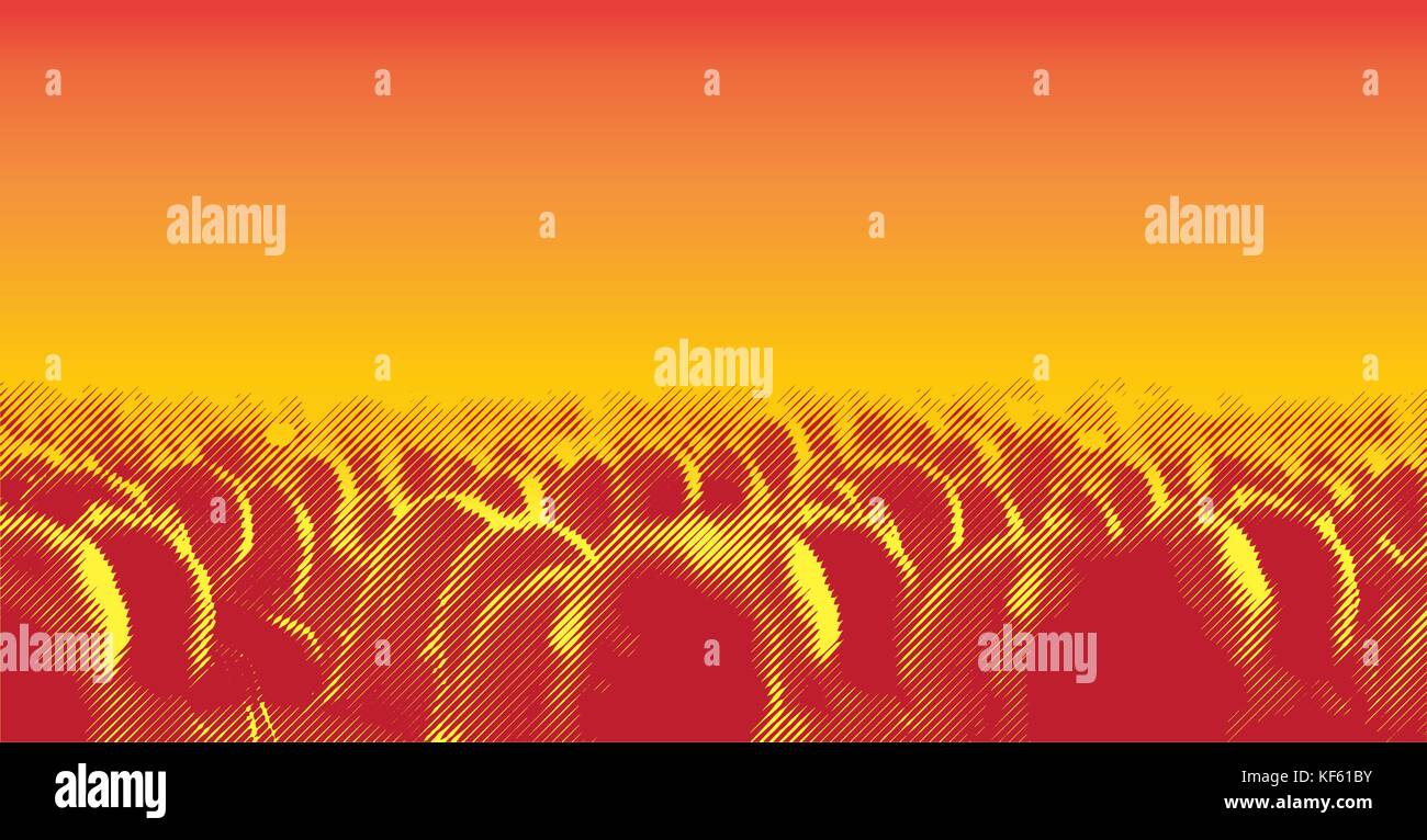 Large crowd of people. halftone screen line effect Stock Vector Image ...