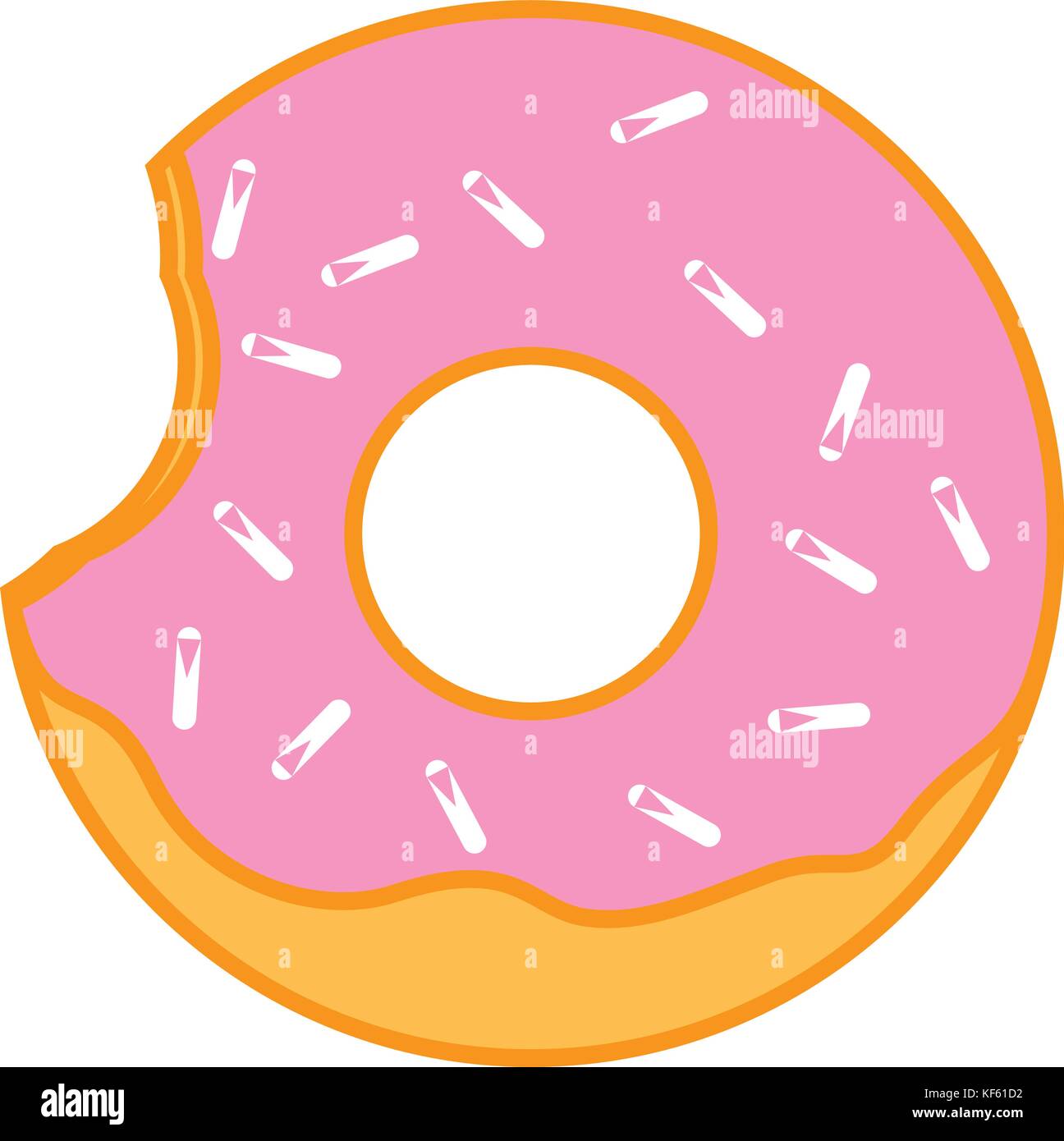 Glazed bitten round donut Stock Vector Images - Alamy