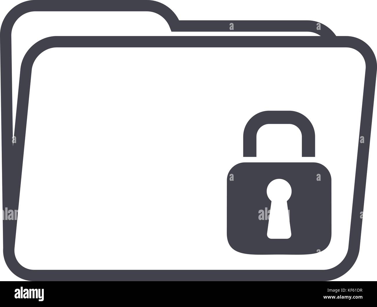 Secure data folder line Stock Vector Images - Alamy