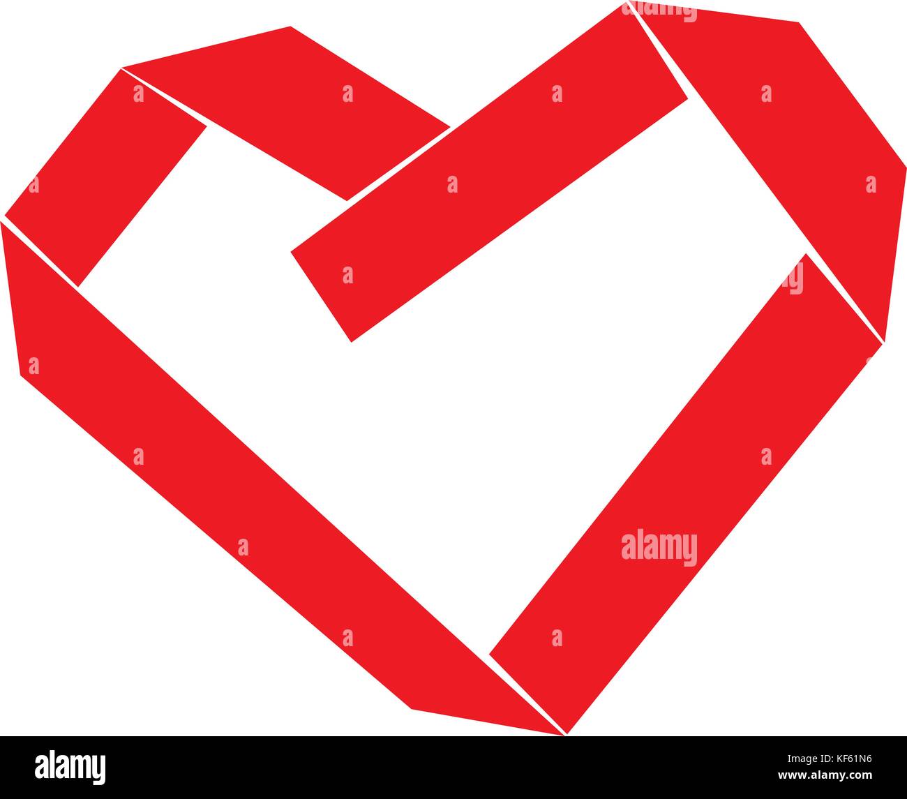 White origami paper heart Stock Vector Images - Alamy