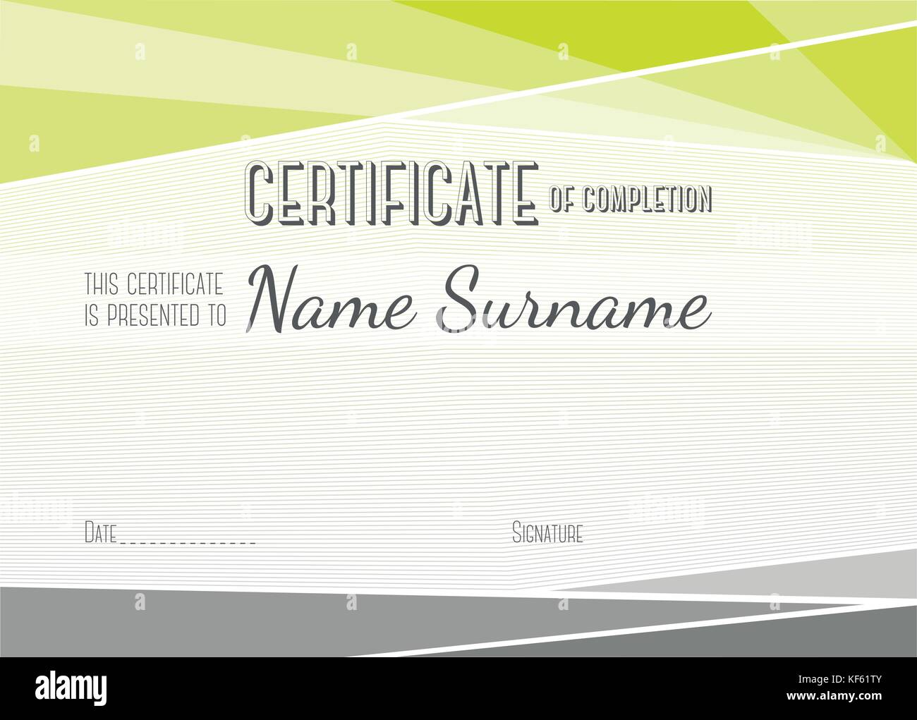 Modern Certificate of completion. Vector template Stock Vector Image ...