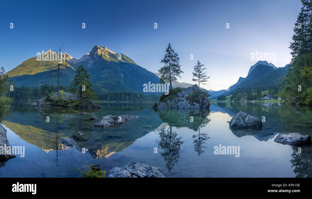 Hintersee Lake in the Berchtesgaden National Park, Bavaria Stock Photo ...