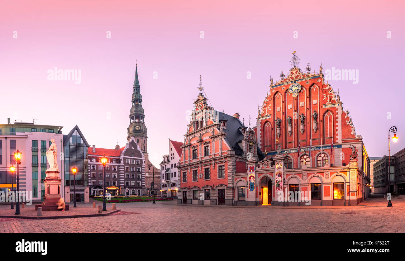 City Hall Square Riga old Town, Latvia Stock Photo - Alamy