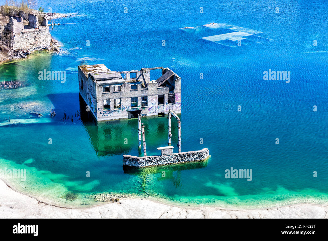 Abandoned Soviet time prison in Rummu quarry Stock Photo - Alamy