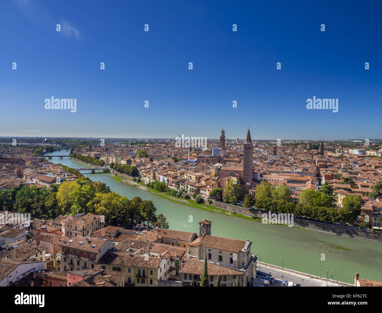 View of Verona and River Adige, Italy Stock Photo - Alamy