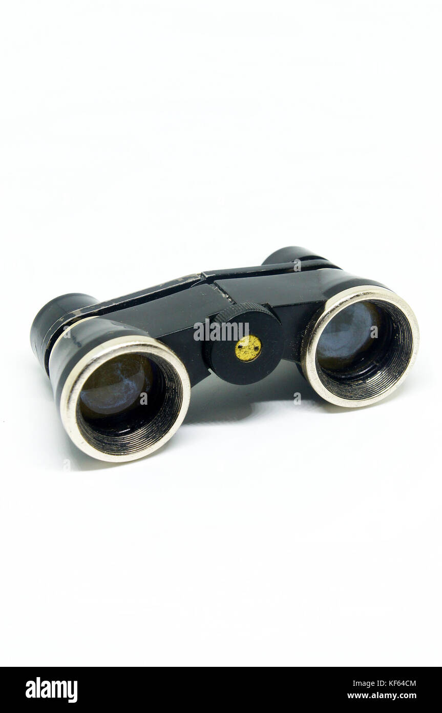 Old vintage binoculars on white background Stock Photo - Alamy