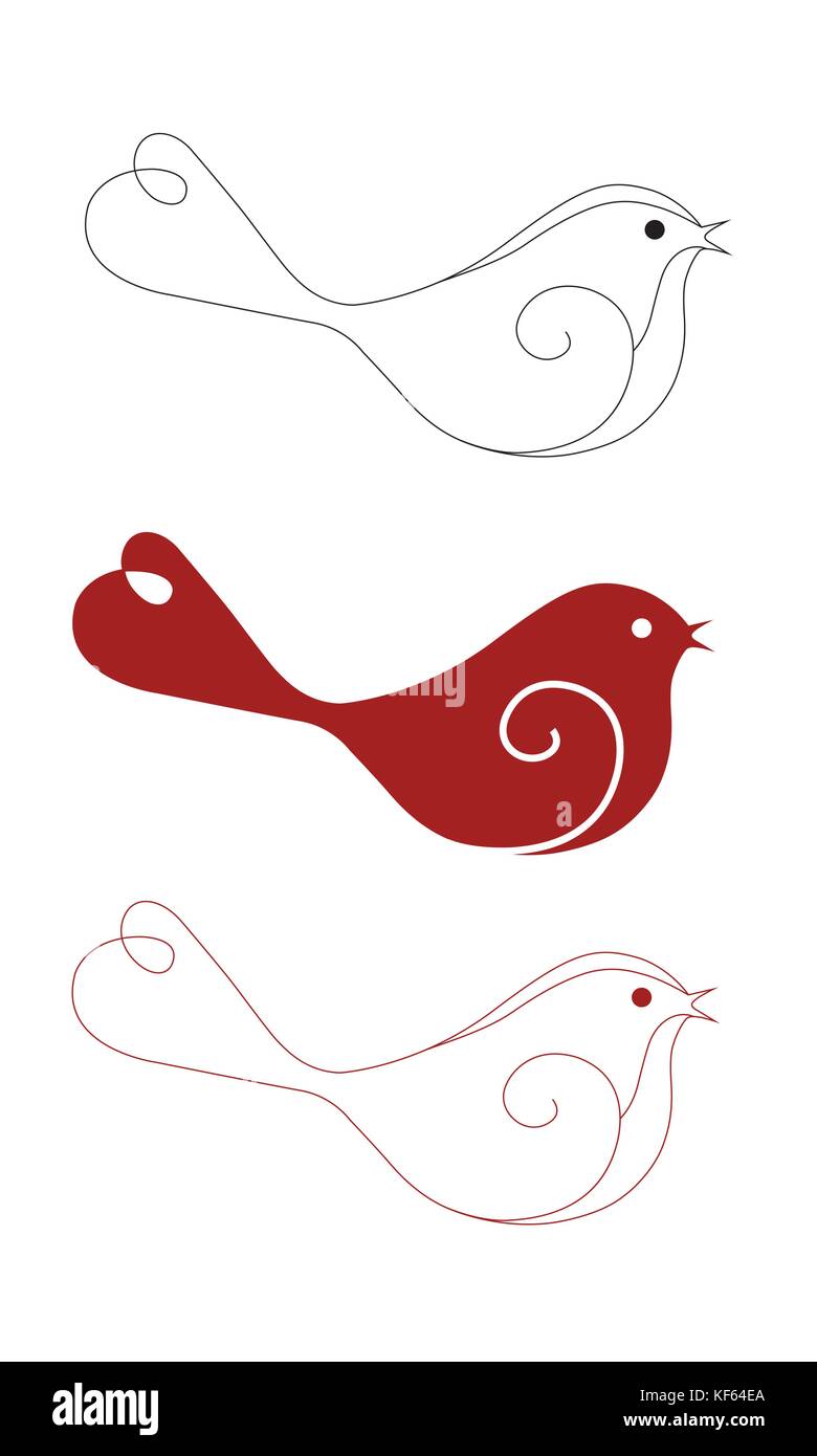 Simple vector set bird logo isolated on white background Stock Vector ...