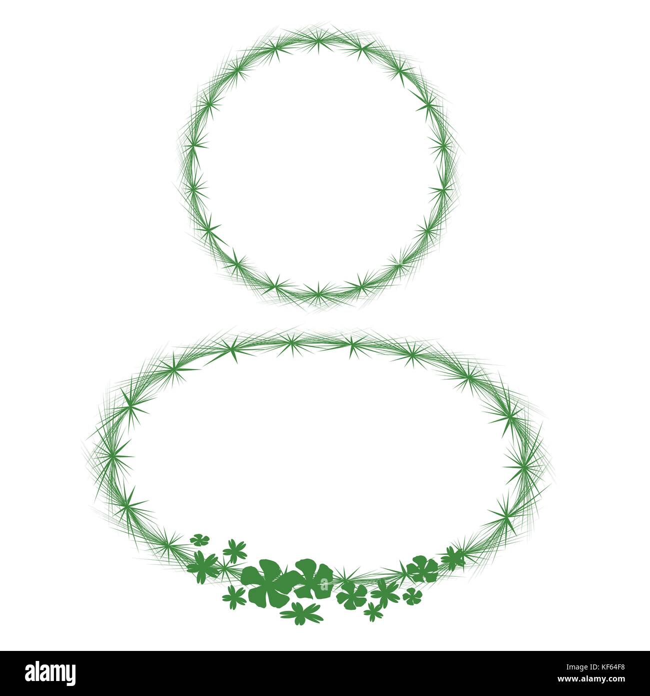 Vector green cute frames for your card or picture or invitation ...