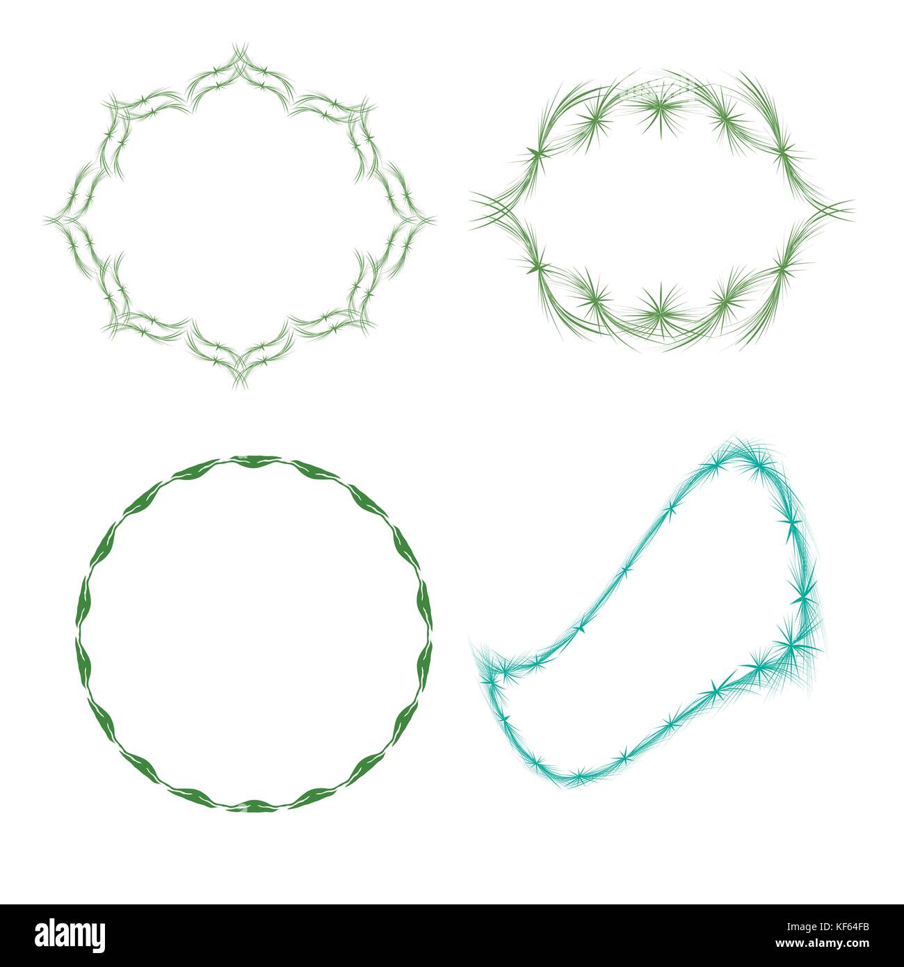 Set of vector green cute frames for your picture or invitation isolated ...