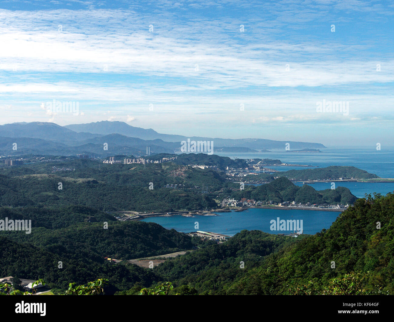 View of Shen-ao Fishing Harbor from Jiufen, Ruifang District, Taiwan ...