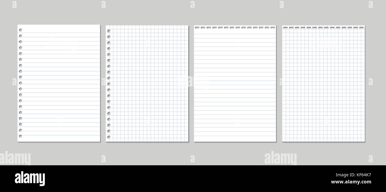 Set of realistic vector illustration of blank sheets of square and ...