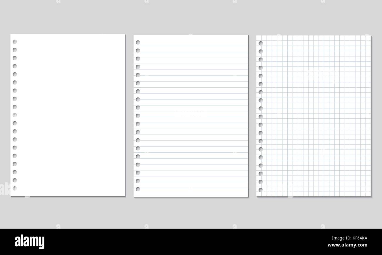 Set of realistic vector illustration of blank sheets of square and ...