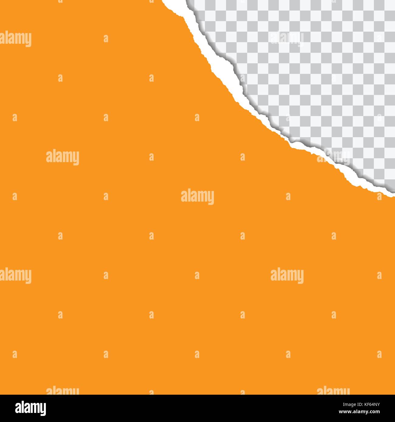 vector realistic illustration of orange torn paper with shadow on ...