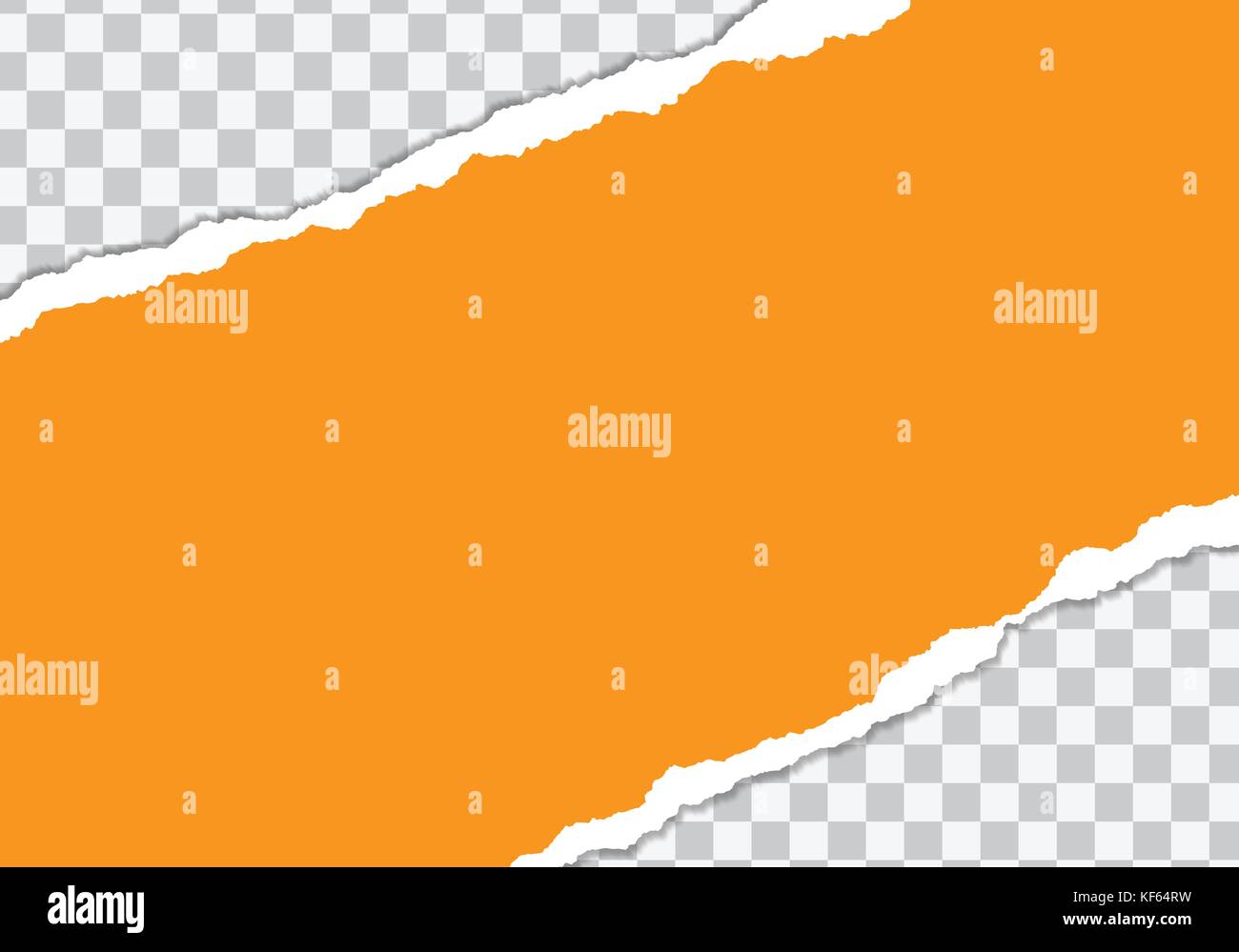 Vector illustration of torn orange paper with transparent background ...