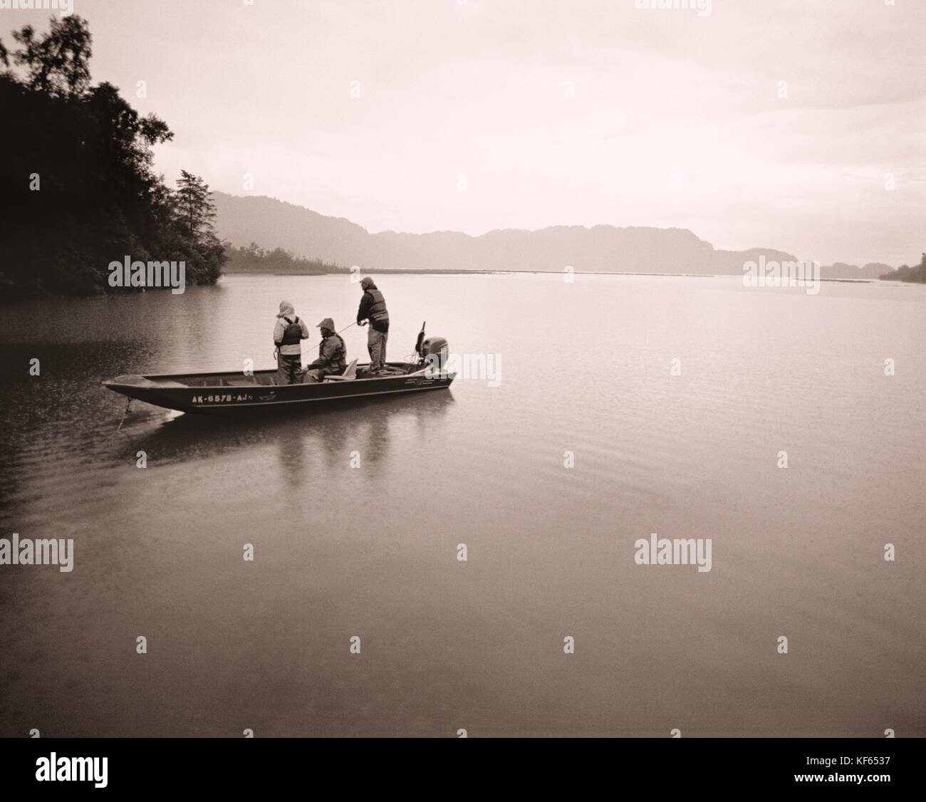USA, Alaska, Redoubt Bay, fishing in Big River in Redouby Bay, Redoubt ...