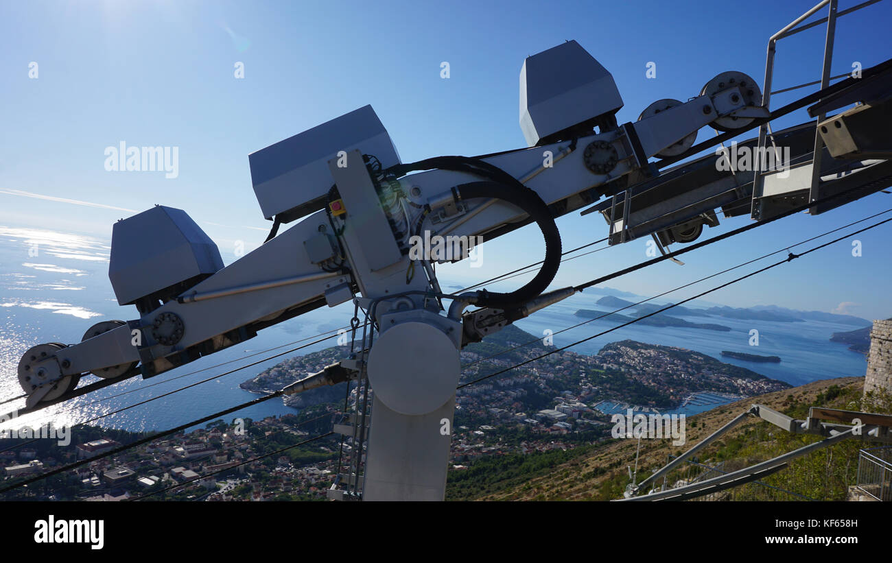modern cable car running up a hill in dubrovnik in croatia Stock Photo ...
