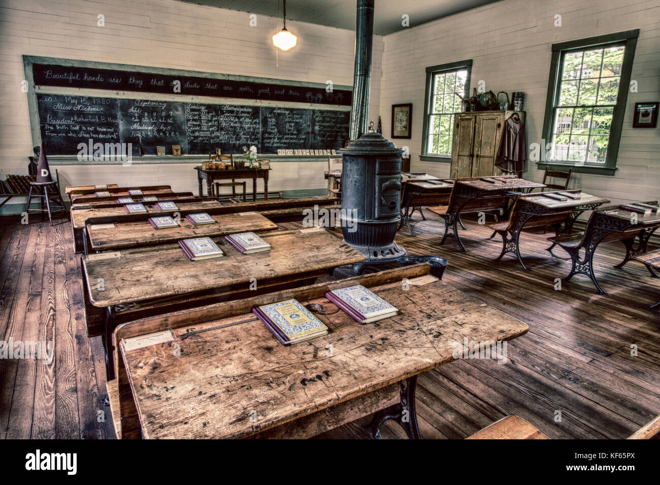 Inside Of A Colonial Schoolhouse