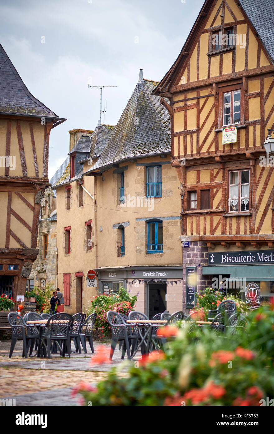 The medieval Breton town of Malestroit in Morbihan Brittany France ...