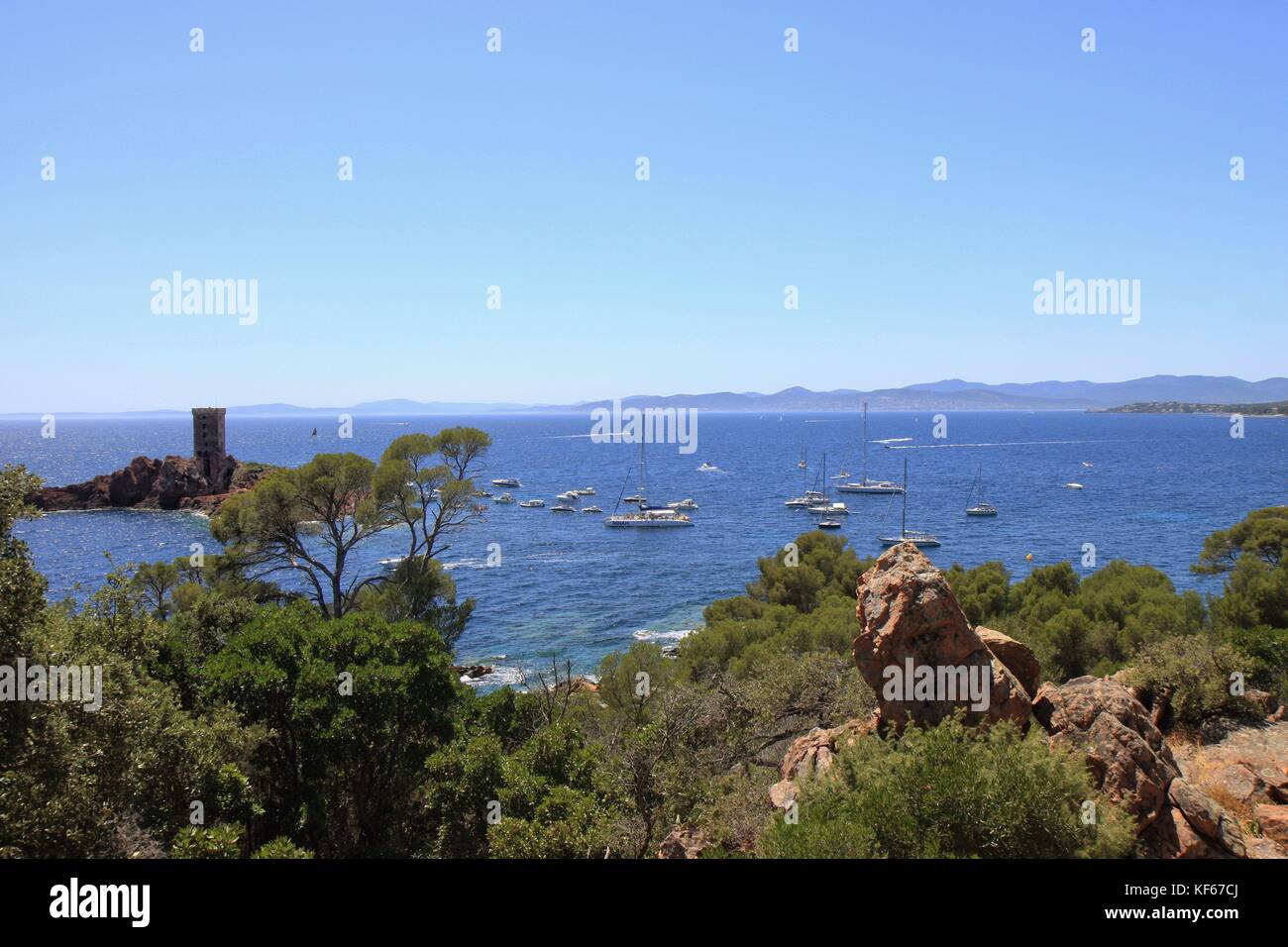 Coastal view in Cote d'Azur Stock Photo - Alamy