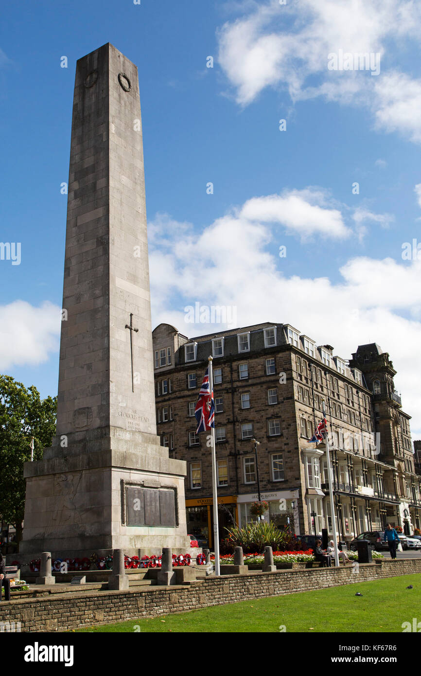 The War Memorial in Harrogate, England. The obelisk stands at Prospect ...