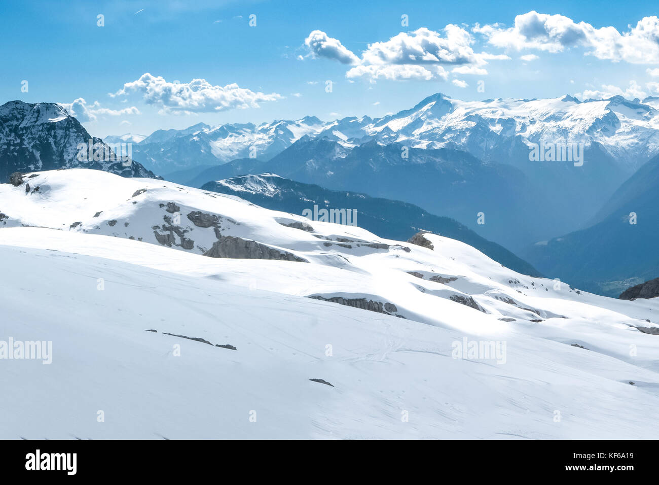 Winter snowy alpine landscape Stock Photo - Alamy