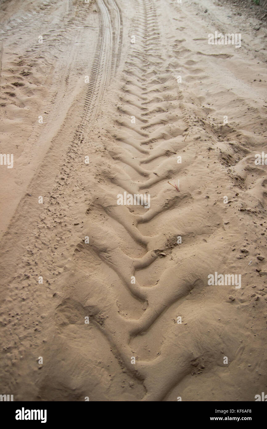 Tyre marks on the sands Stock Photo - Alamy
