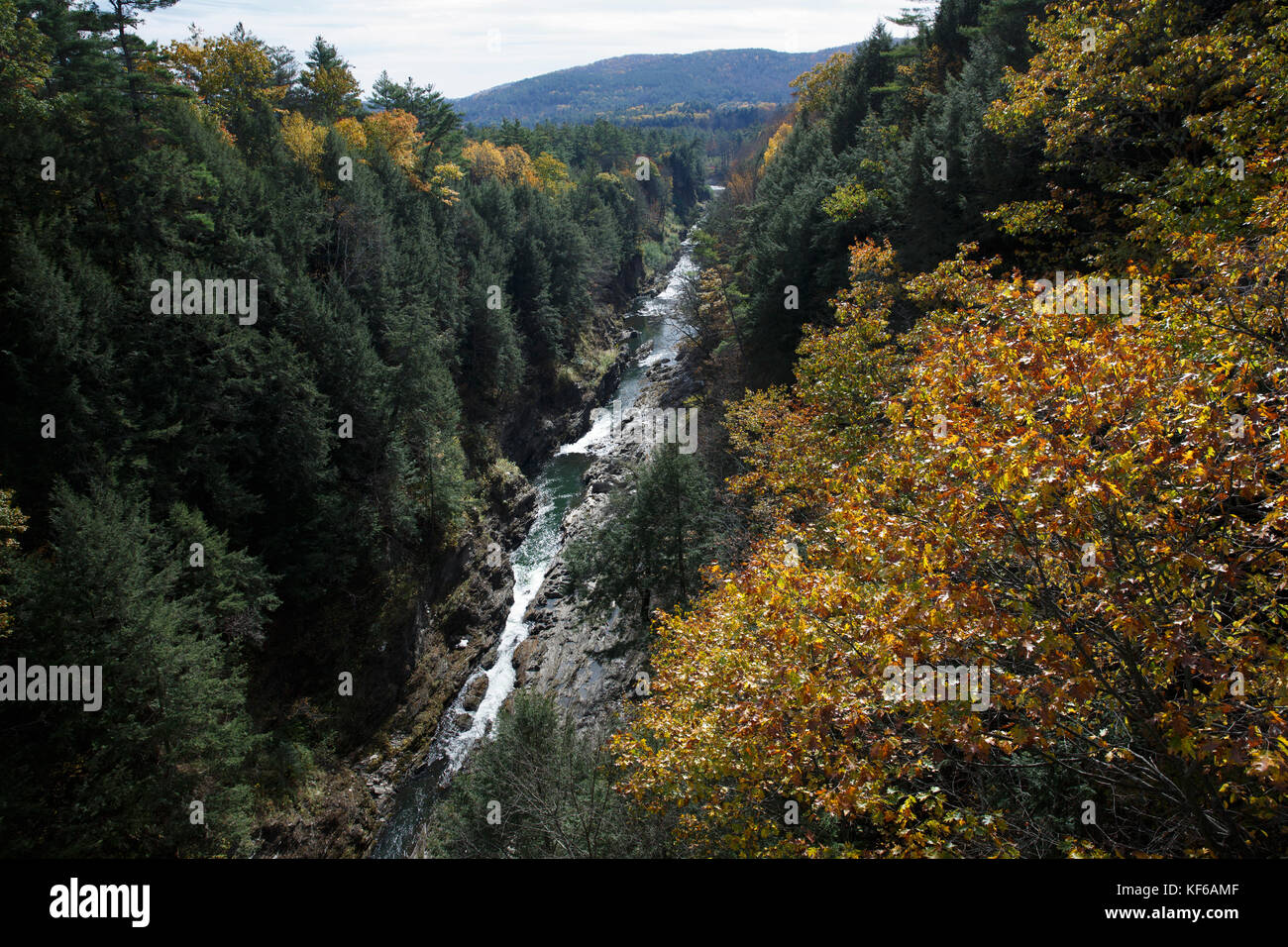 Fall autumn foliage, Quechee Gorge, Vermont Stock Photo - Alamy