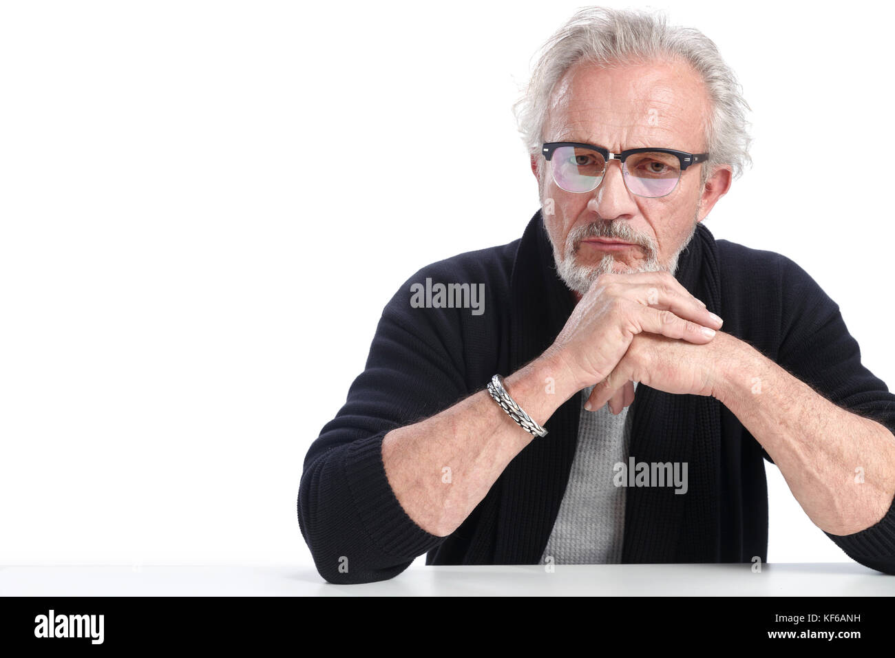 A serious old man Stock Photo - Alamy
