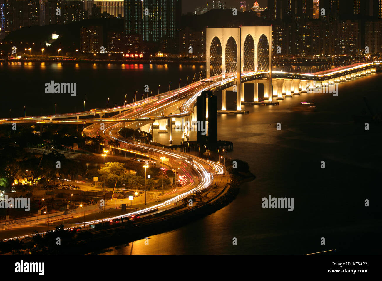 Night view of Sai Van Bridge in Macao Stock Photo - Alamy