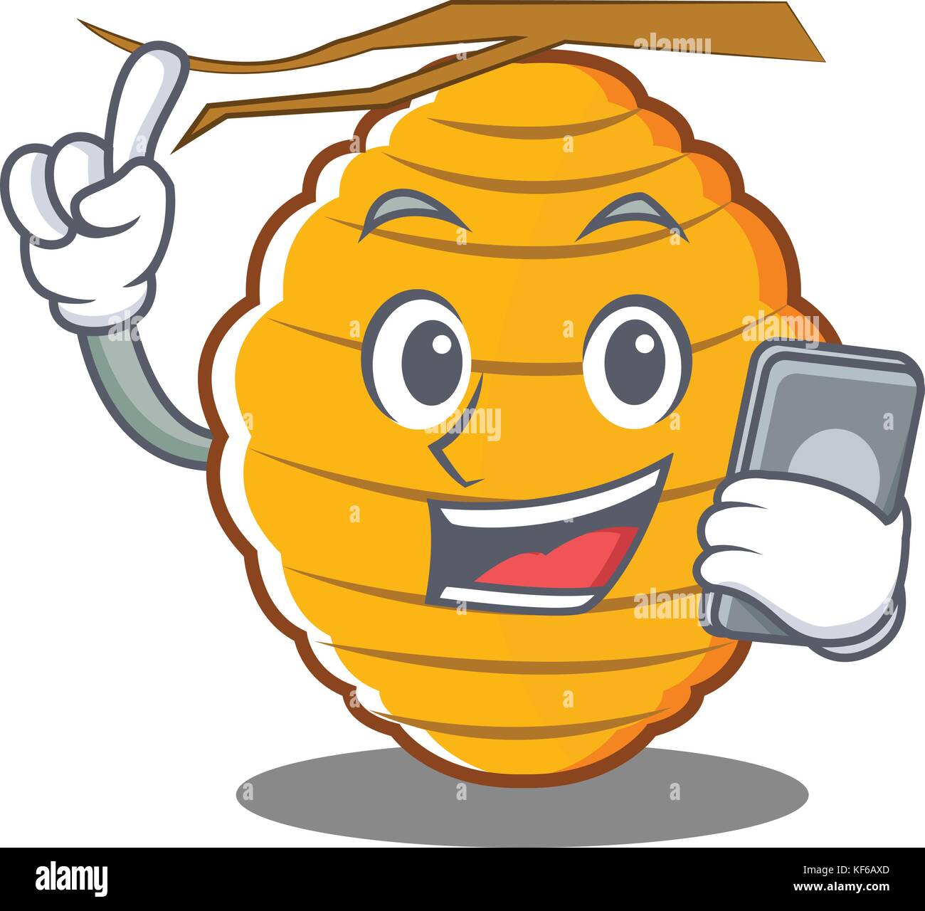With phone bee hive character cartoon Stock Vector Image & Art - Alamy