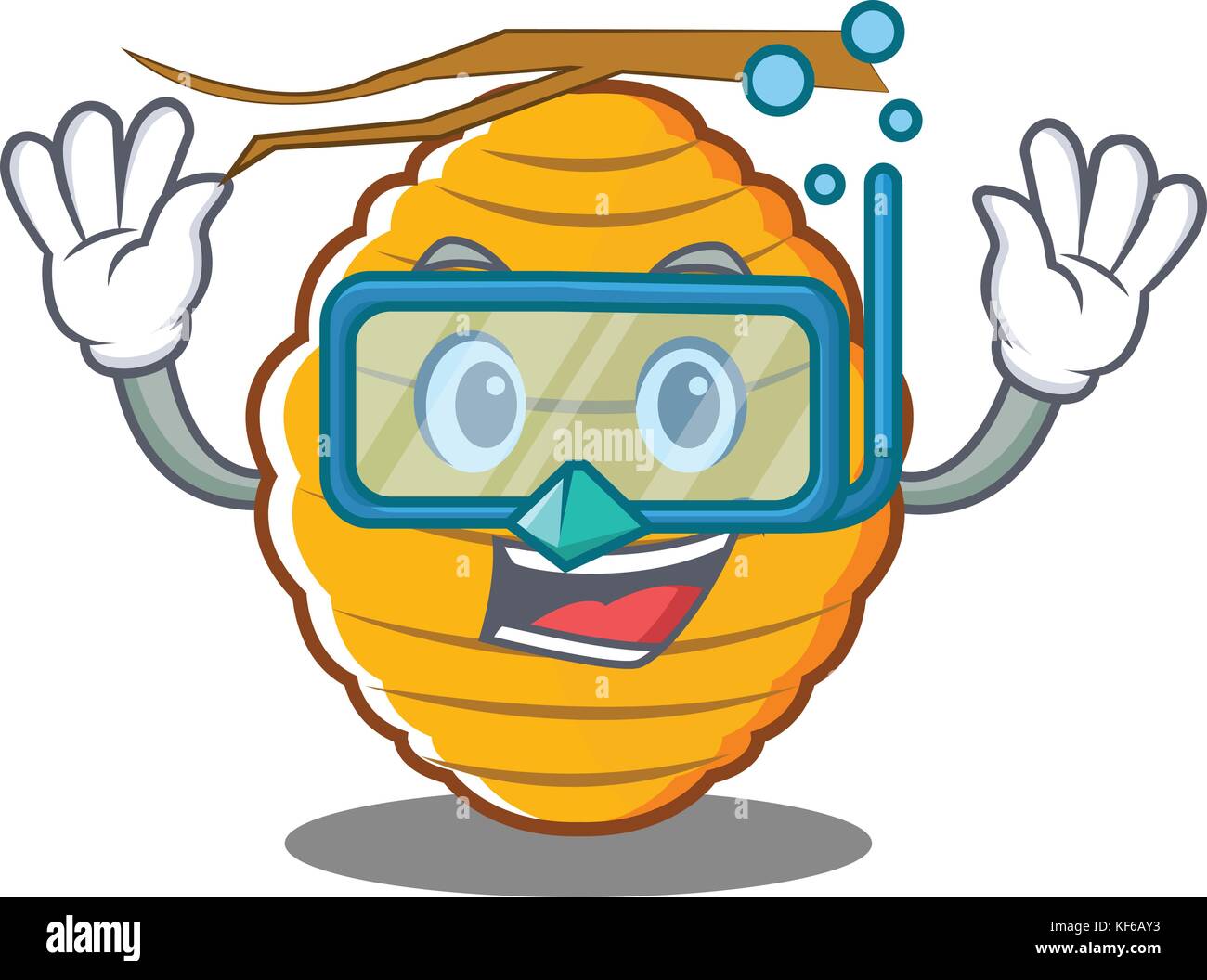 Diving bee hive character cartoon Stock Vector Image & Art - Alamy