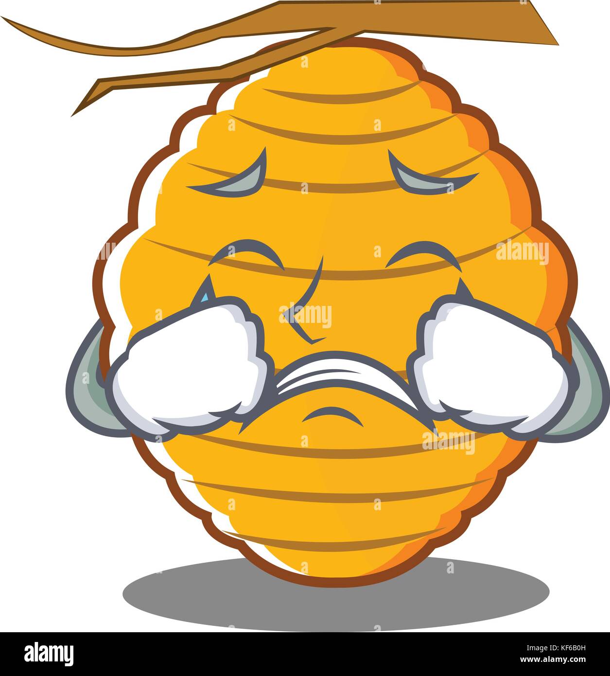 Crying bee hive character cartoon Stock Vector Image & Art - Alamy