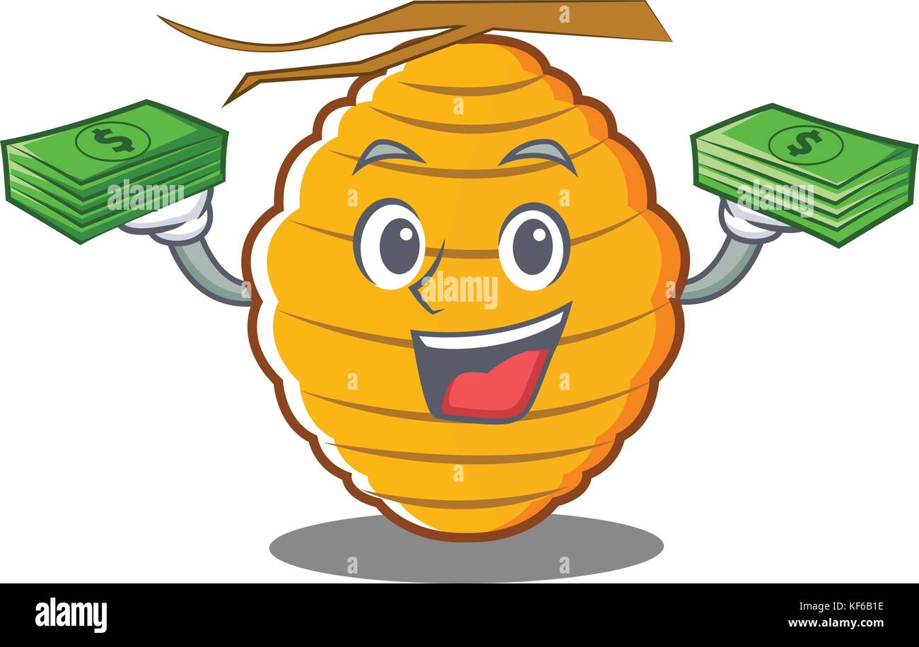 With money bee hive character cartoon Stock Vector Image & Art - Alamy