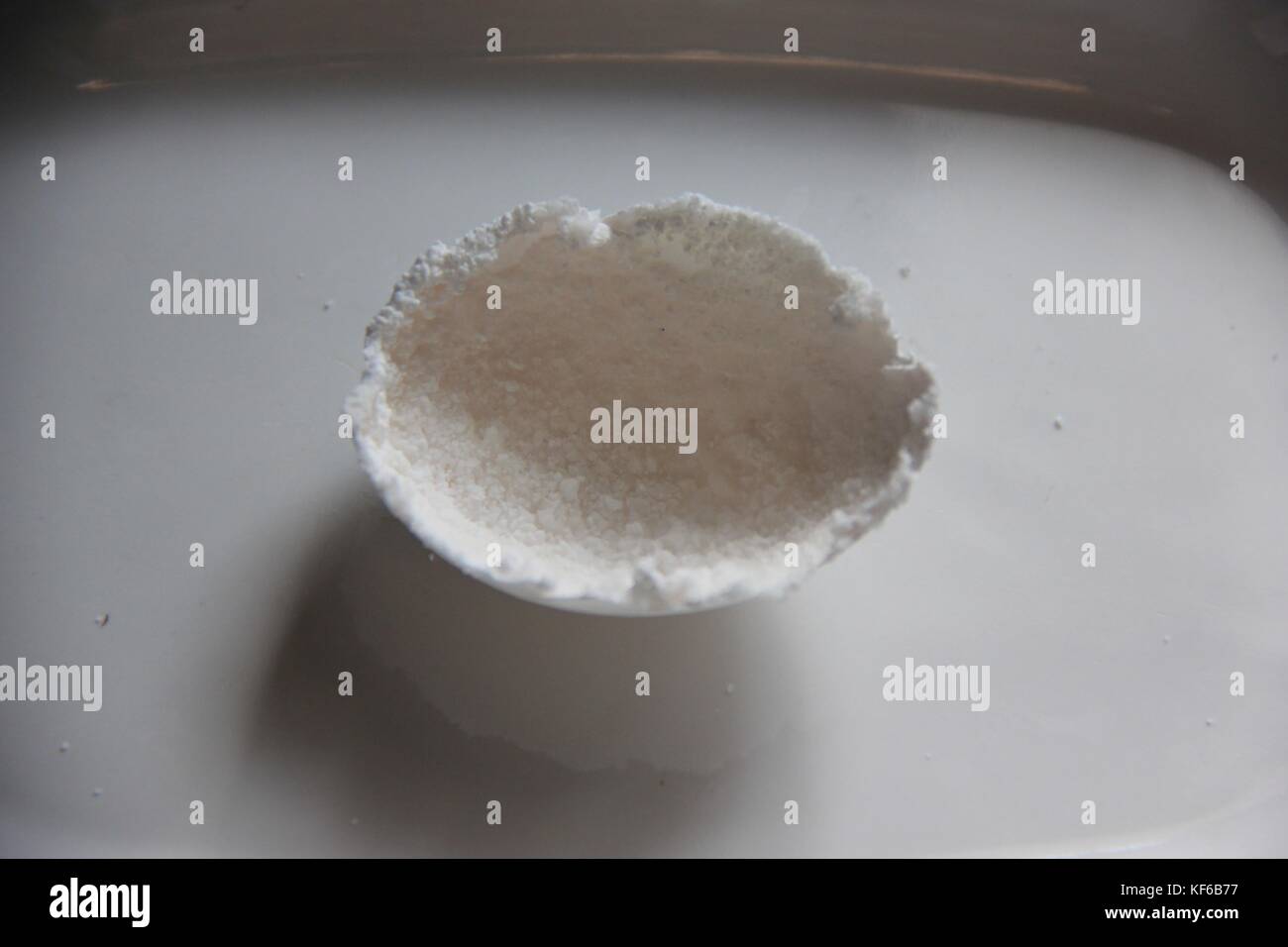 egg crystal geode experiment with alum powder Stock Photo - Alamy