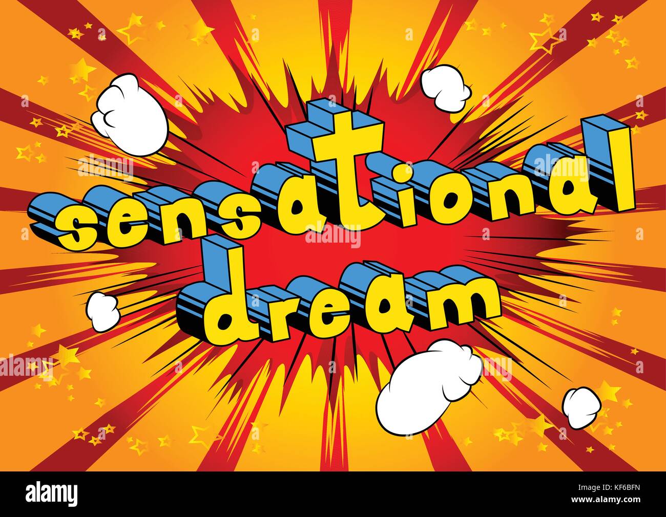 Sensational Dream - Comic book style word on abstract background Stock ...