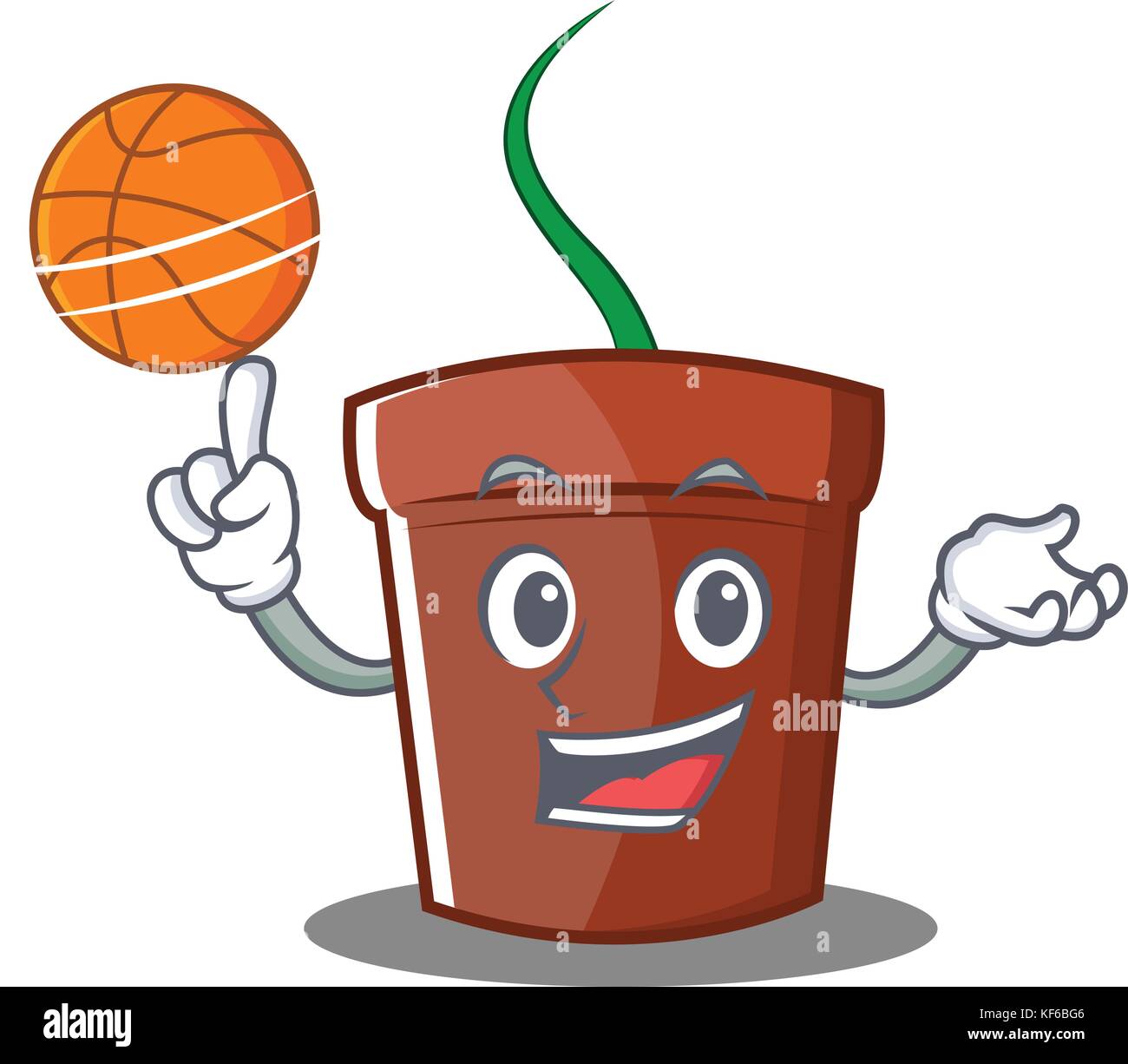 With basketball flower pot character cartoon Stock Vector Image & Art ...