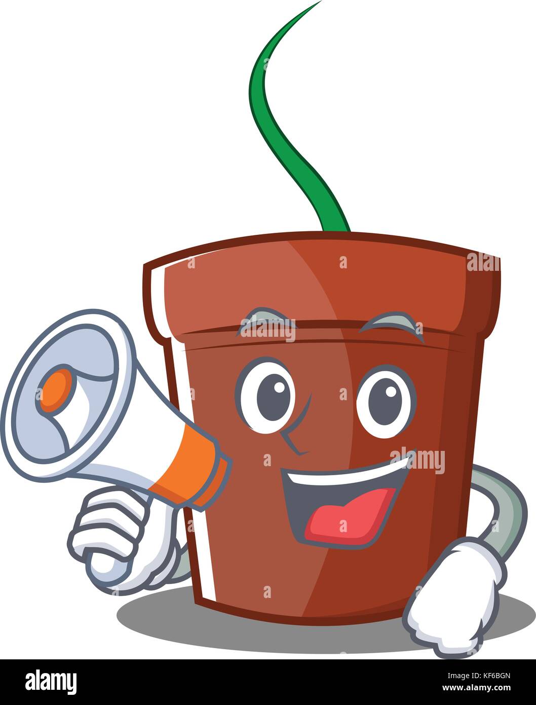 With megaphone flower pot character cartoon Stock Vector Image & Art ...